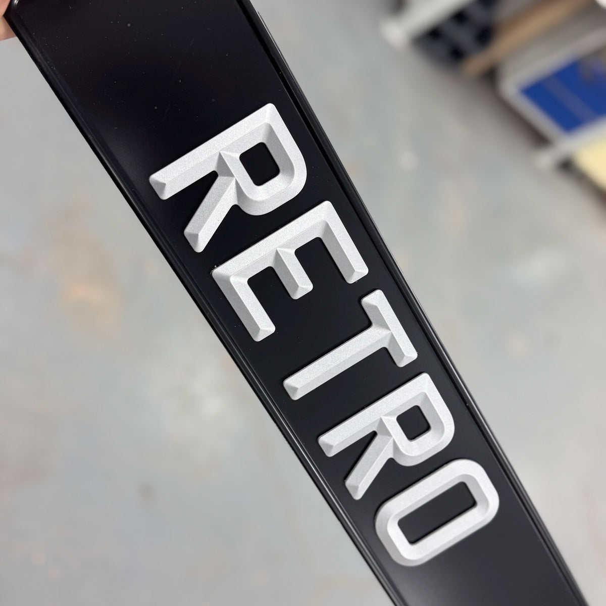 Classic Metal Pressed Number Plate - 520x111 - With Raised Silver Digi ...