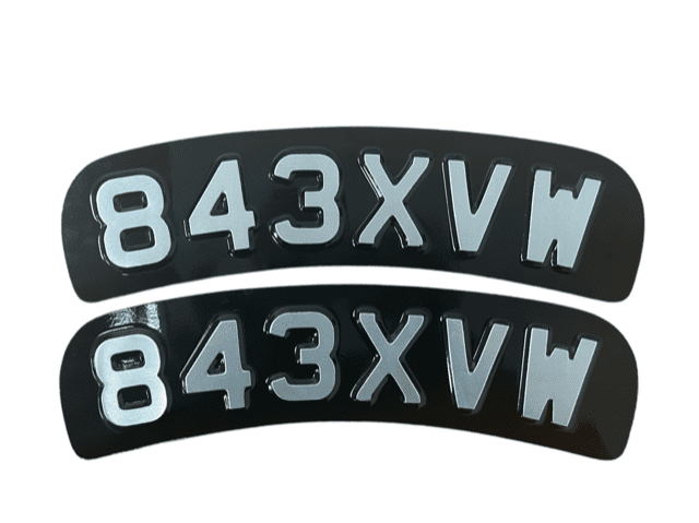 Classic Metal Pressed 6 Digit Curved Mudguard Plate – Chase Lane Plates
