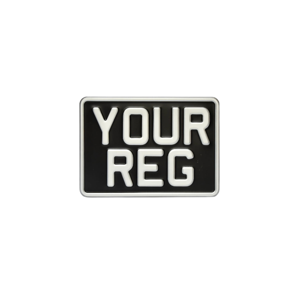 Classic Metal Pressed 7×5 Motorbike Number Plate – Chase Lane Plates