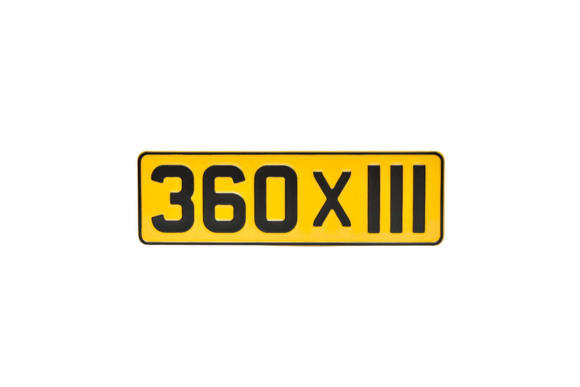 5-Digit Metal Pressed Number Plate – 360mm x 111mm – Chase Lane Plates